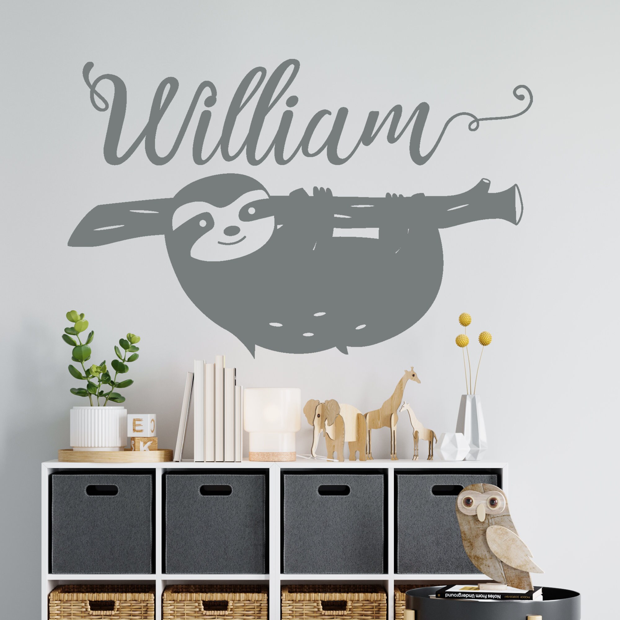 Personalized Name Wall Decal Sloth Decal Kids Room Decor - Etsy