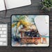 Beach Bar Desk Mat With Tropical Watercolor Art, Anti-slip Backing ...