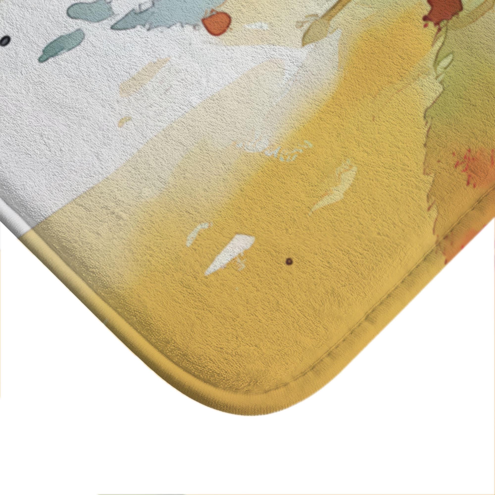 Bath Mat With Bird of Paradise Watercolor Art: Tropical Microfiber ...