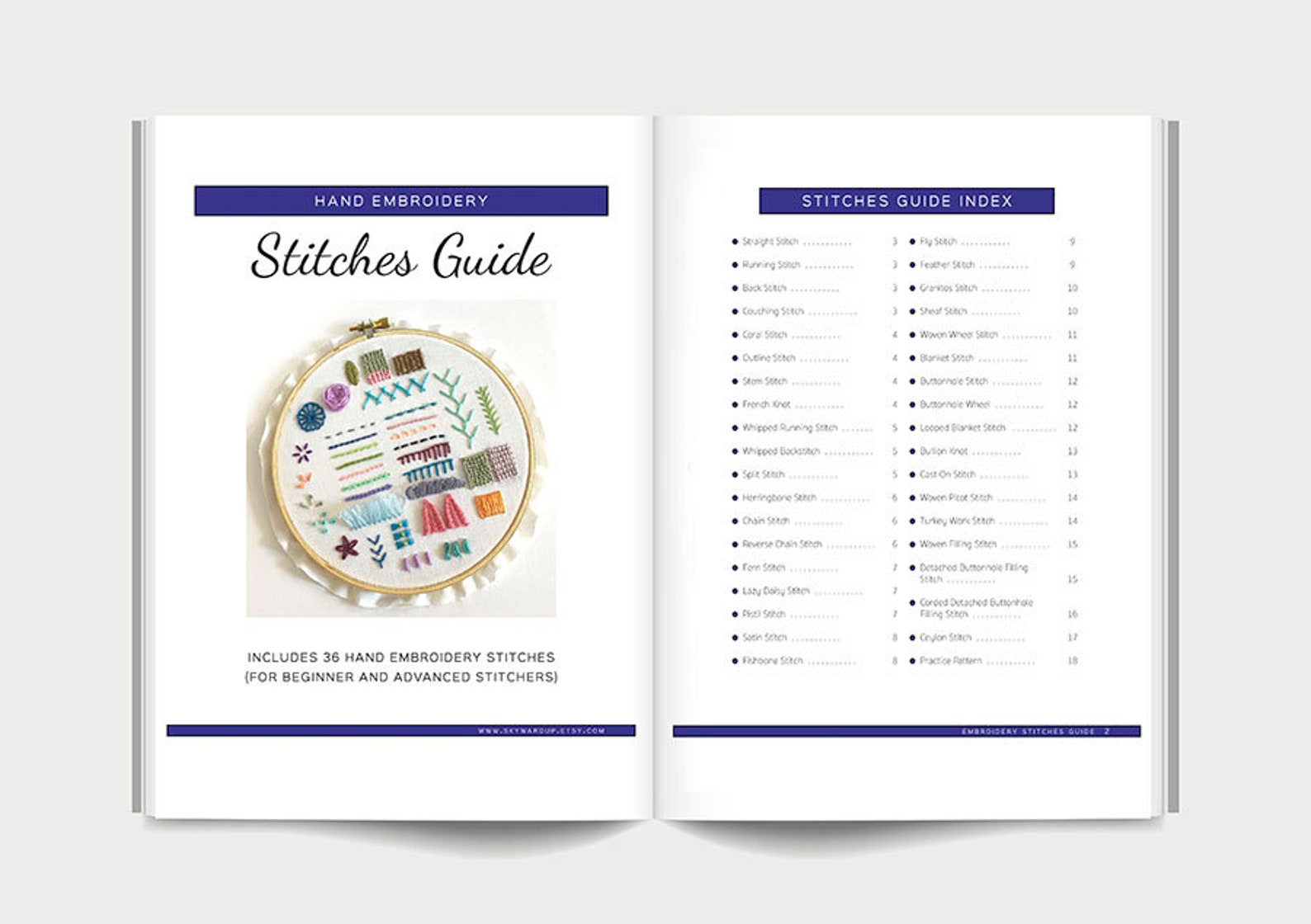 Hand Embroidery Stitches Guide PDF Download, How to Stitch Book DIY ...