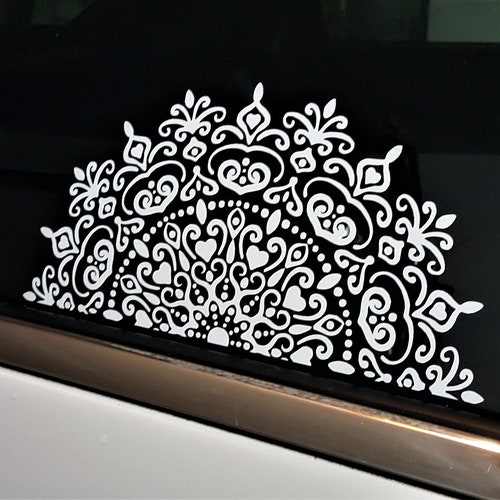 Mandala Car Decal Mandala Sticker Half Mandala Mandala - Etsy