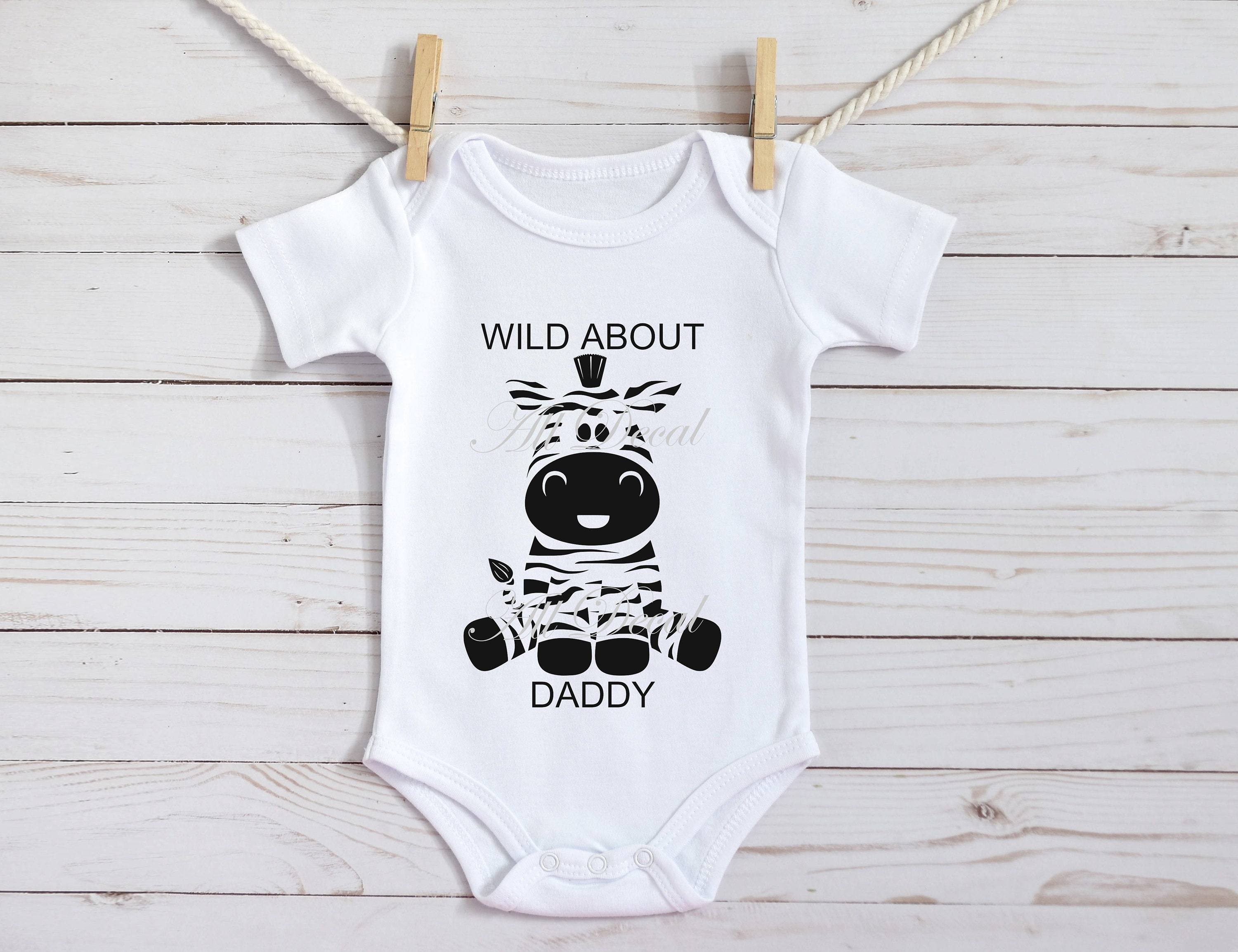 Wild About Daddy Zebra SVG | Onesie Cut File (digital Download) - Etsy