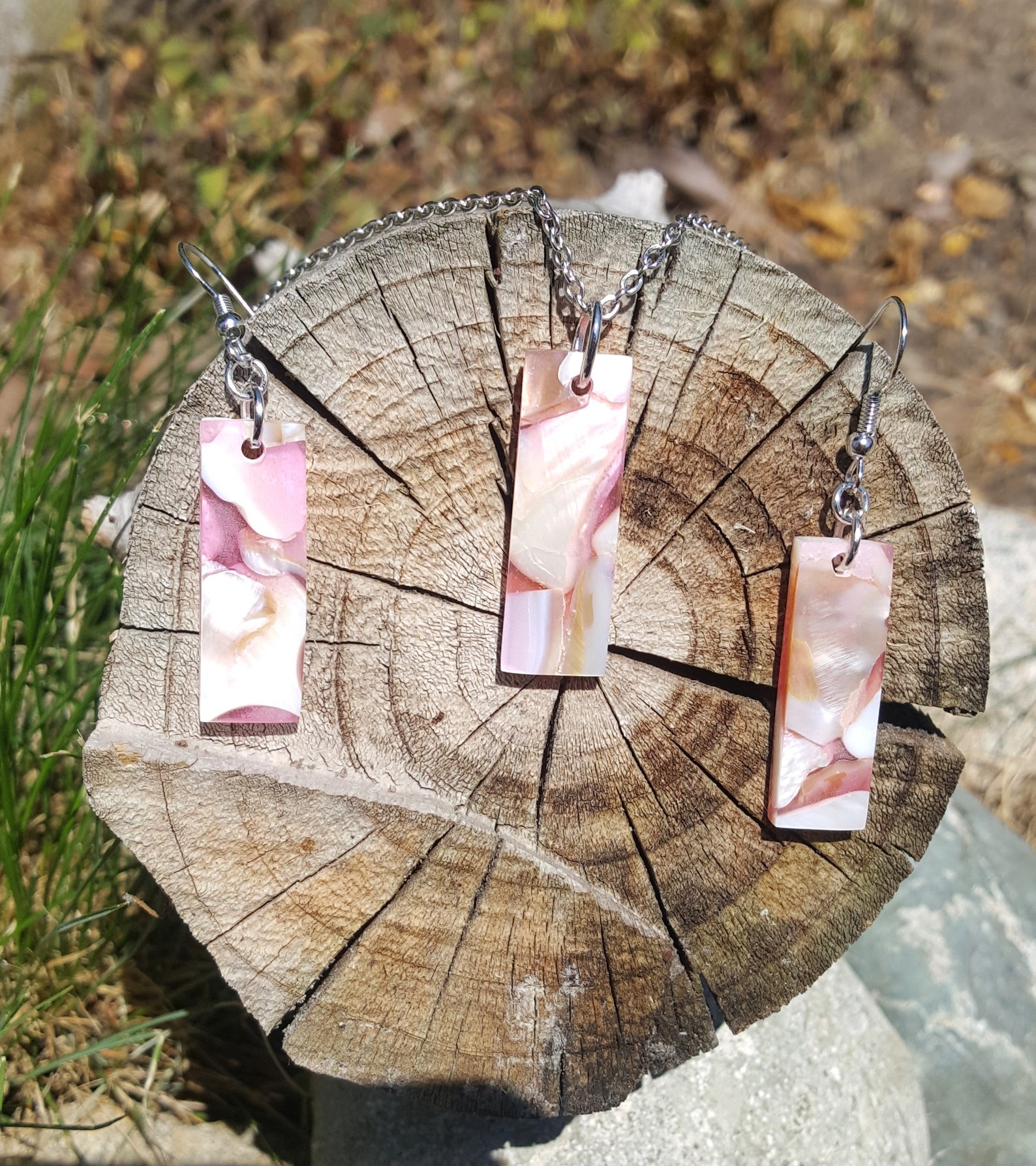 Pink Statement Earrings Pink Earring Set Made With Resin and - Etsy