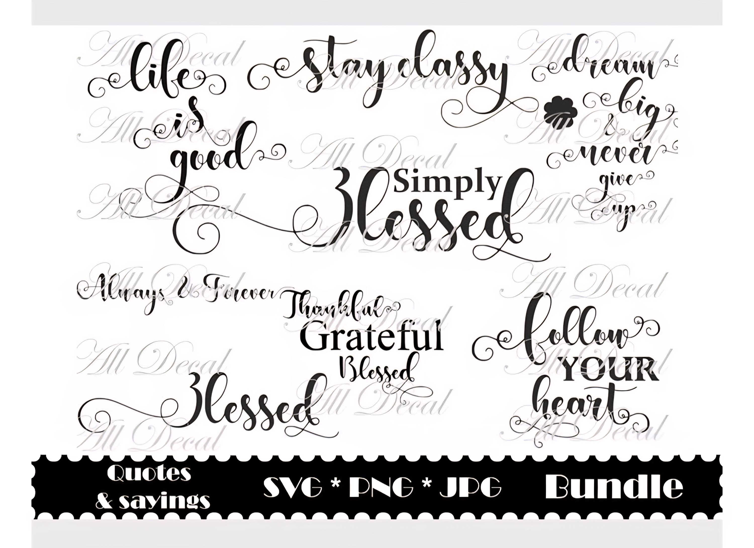 Quotes SVG Bundle | Inspirational Decal Cut Files (digital Download) - Etsy