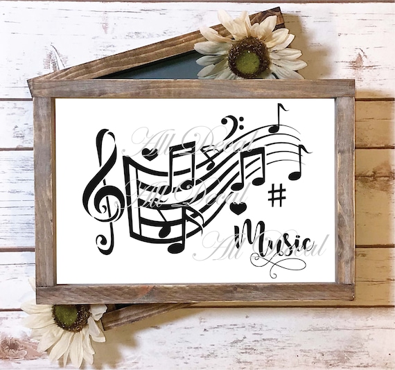 Music Notes SVG File Music SVG Designs Cut Files For | Etsy