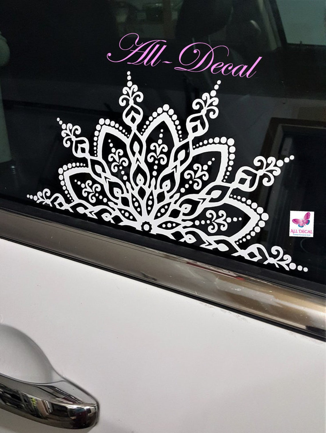Mandala Car Decal | Mandala Sticker | Half Mandala | Mandala Vinyl ...