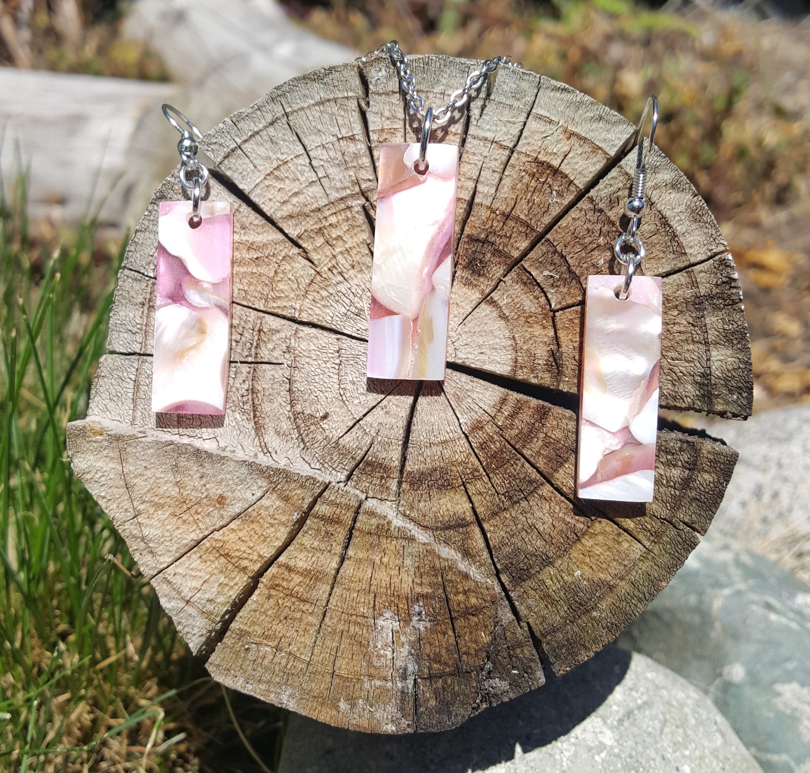 Pink Statement Earrings Pink Earring Set Made With Resin and - Etsy