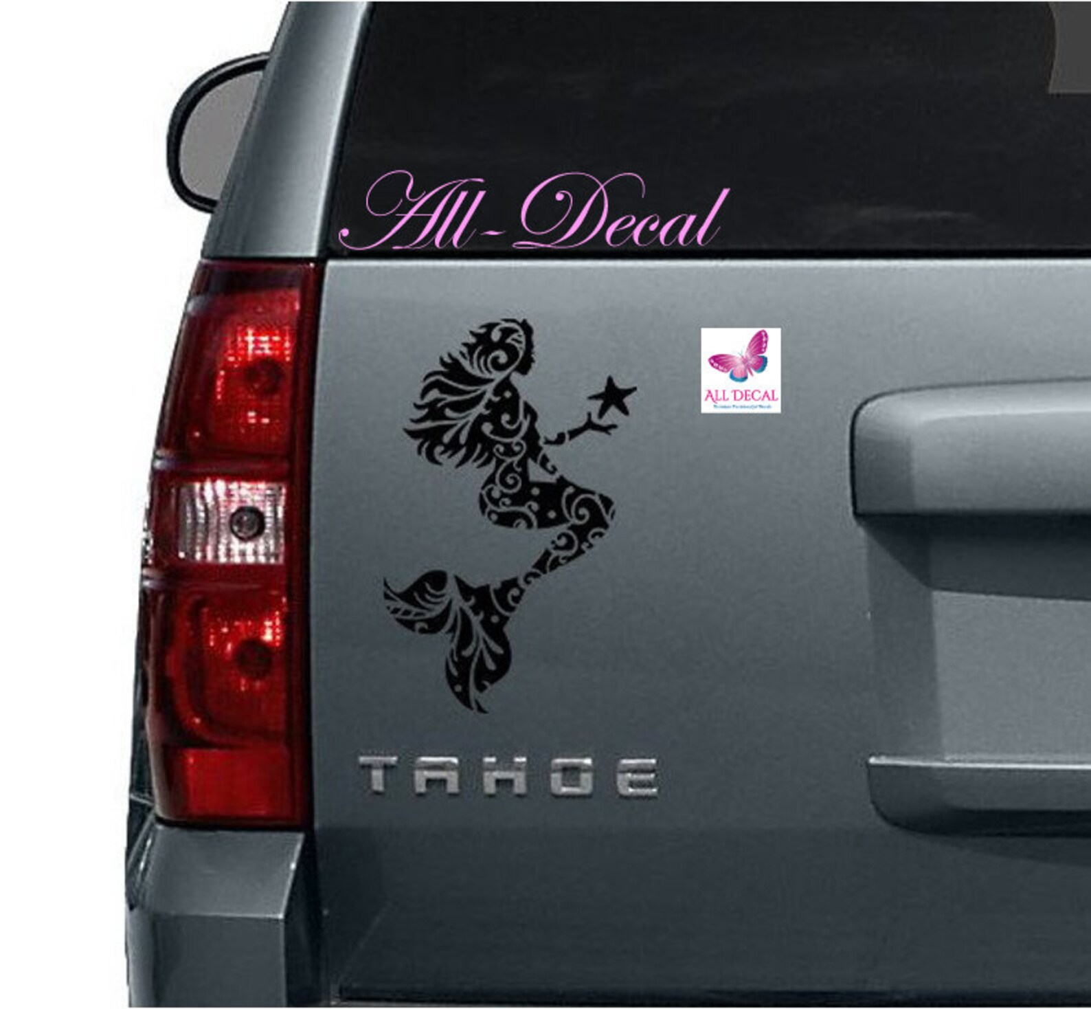 Mermaid Car Decal Mermaid Starfish Make A Wish Decal Vinyl | Etsy