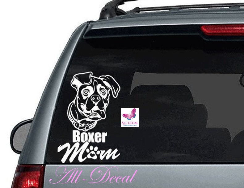 Boxer Mom Car Decal Dog Decal for Cars Small Medium & | Etsy
