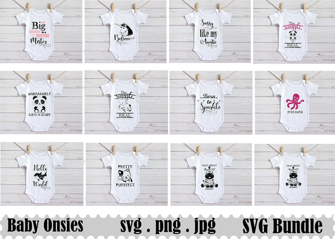 Onsie SVG Baby Bundle | Onsie SVG Designs | Cut Files for Cameo ...
