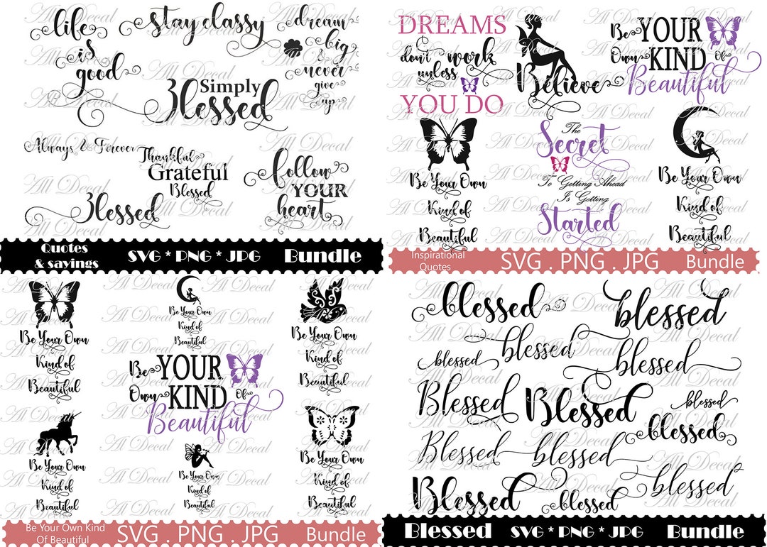 SVG Bundle | 4 Bundles Quotes and Sayings SVG File | Inspirational SVG ...