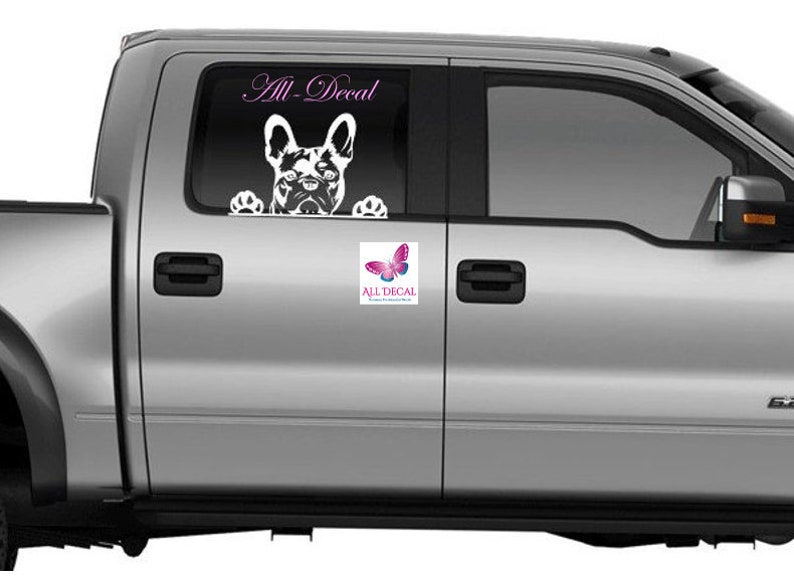 Frenchie Car Decal French Bulldog Sticker Frenchie Peeking - Etsy