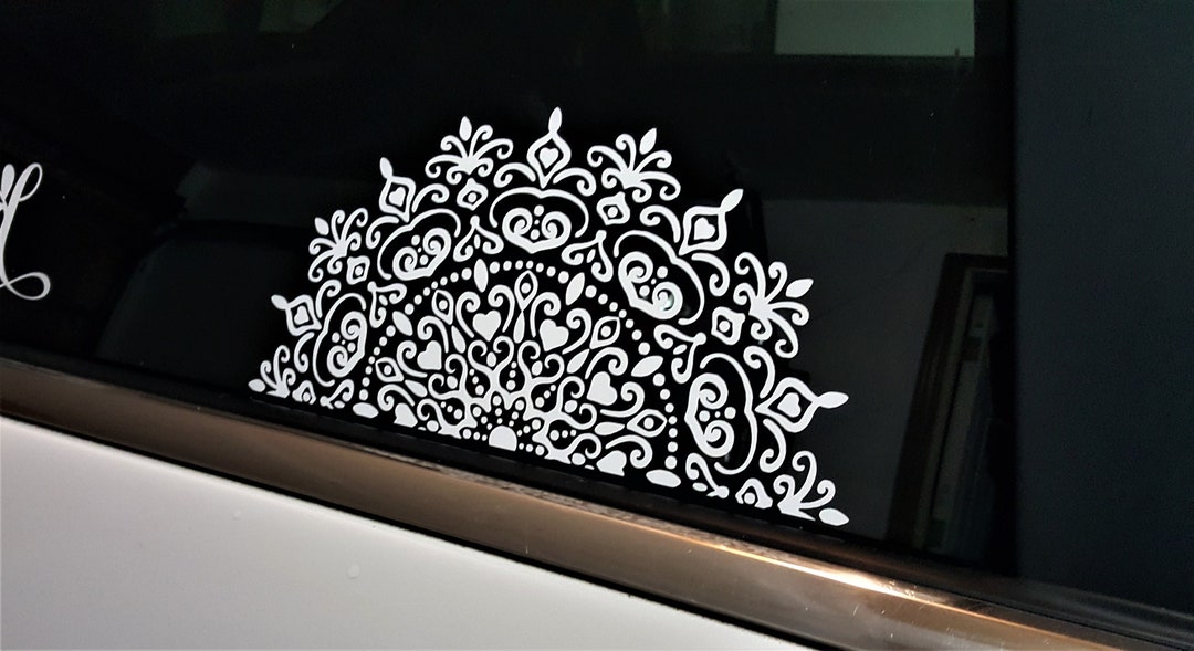 Mandala Car Decal | Mandala Sticker | Half Mandala | Mandala Vinyl ...