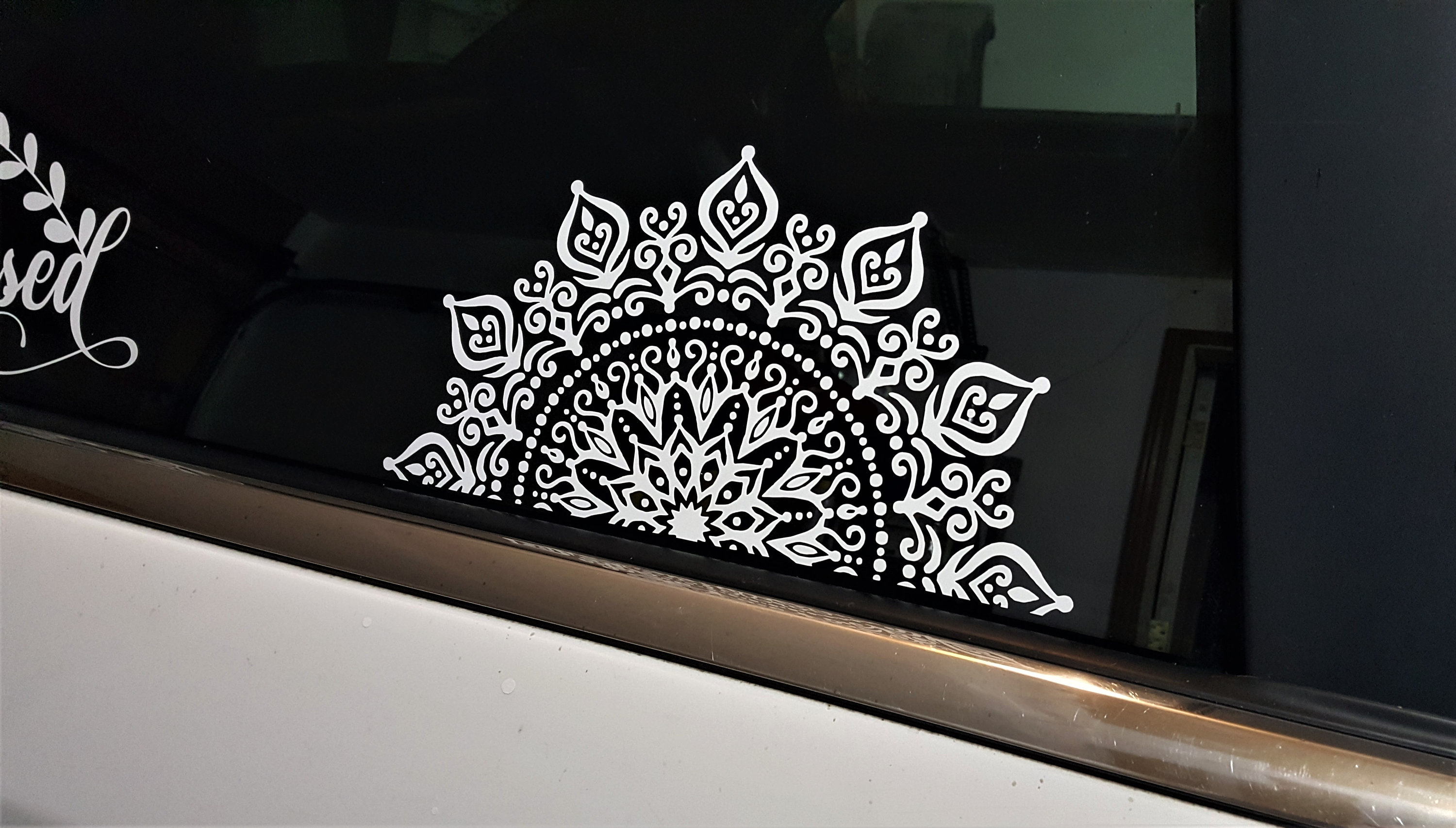Mandala Car Decal Mandala Sticker Half Mandala Mandala - Etsy
