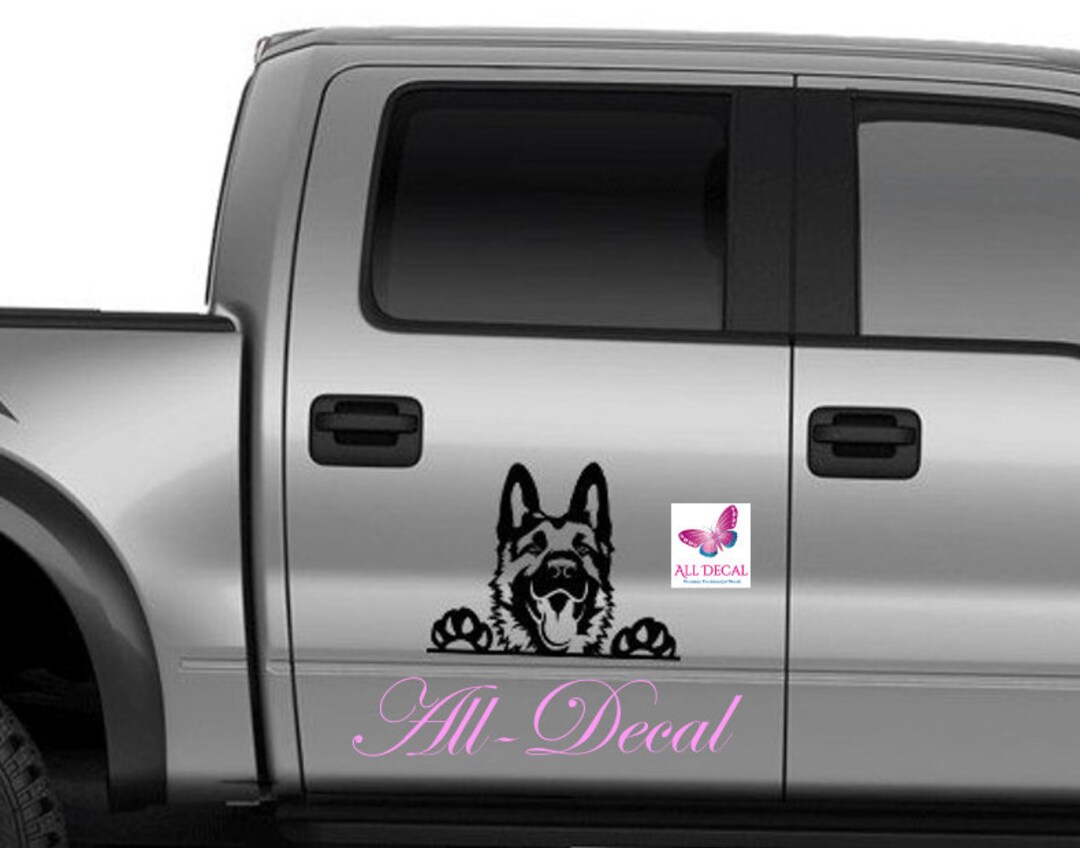German Shepherd Peeking Car Decal | Dog Breed Vinyl Sticker - Etsy