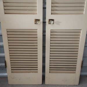 Vintage Louvered Shutter Doors: Japanese Modern MCM Architectural ...