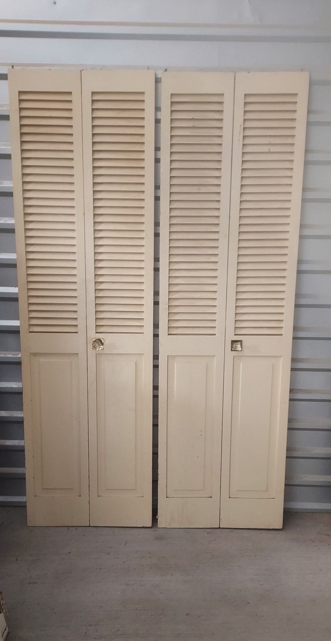 Set of 2 Vintage Bi-fold Interior Doors, Japanese Modern 1964 Mid ...