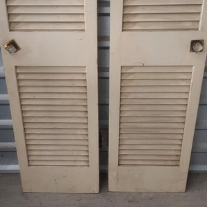 Vintage Louvered Shutter Doors: Japanese Modern MCM Architectural ...