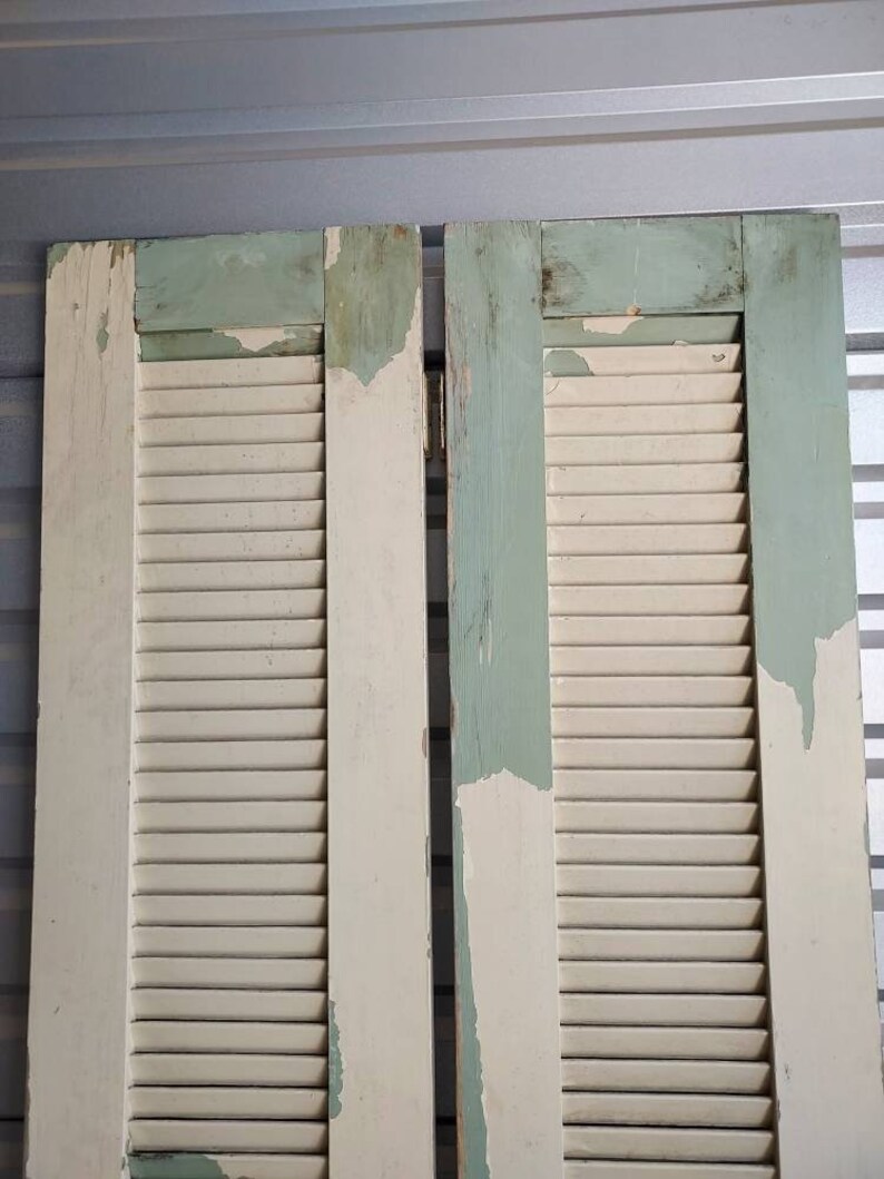Pair of Old Rustic Reclaimed Vintage 1950s Wooden Louvered - Etsy