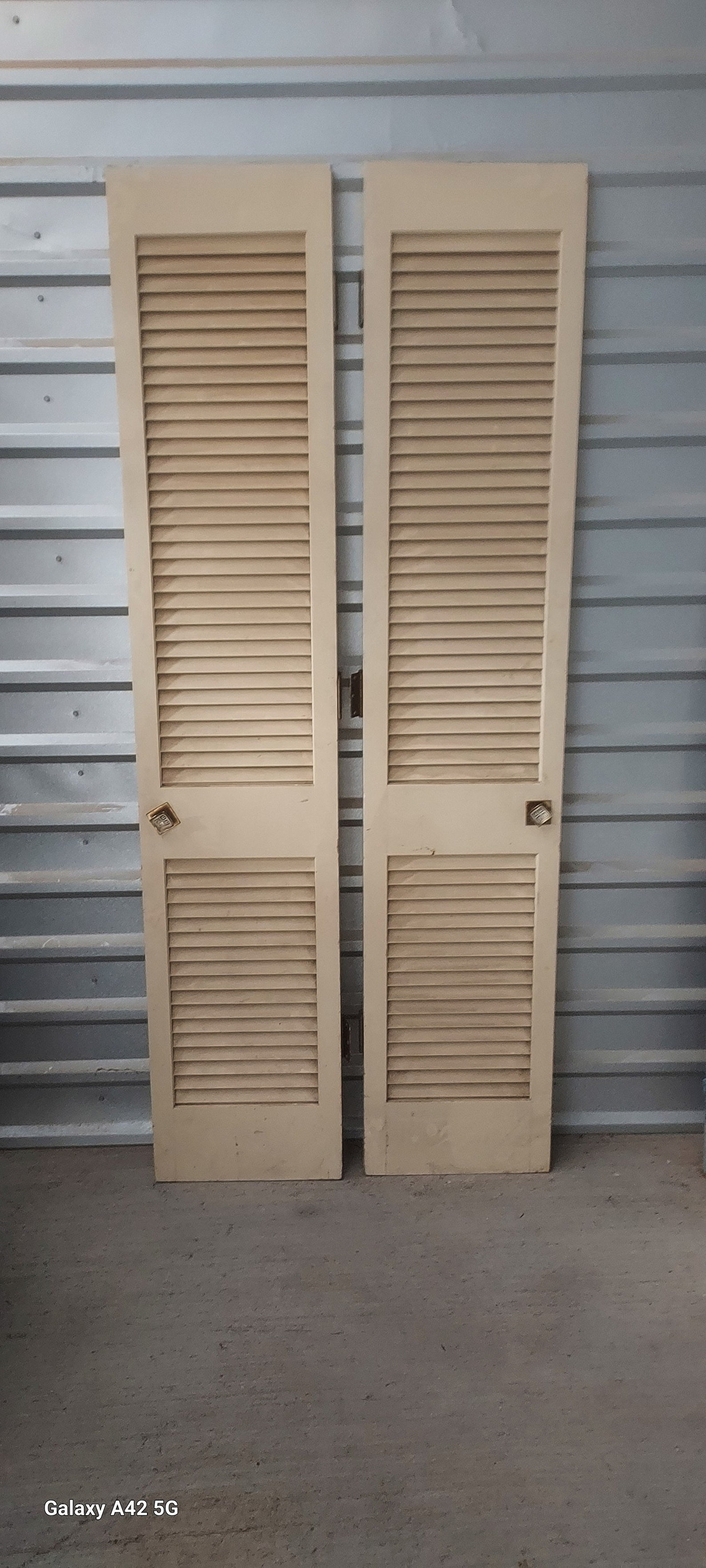 Vintage Louvered Shutter Doors: Japanese Modern MCM Architectural ...