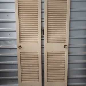 Vintage Louvered Shutter Doors: Japanese Modern MCM Architectural ...