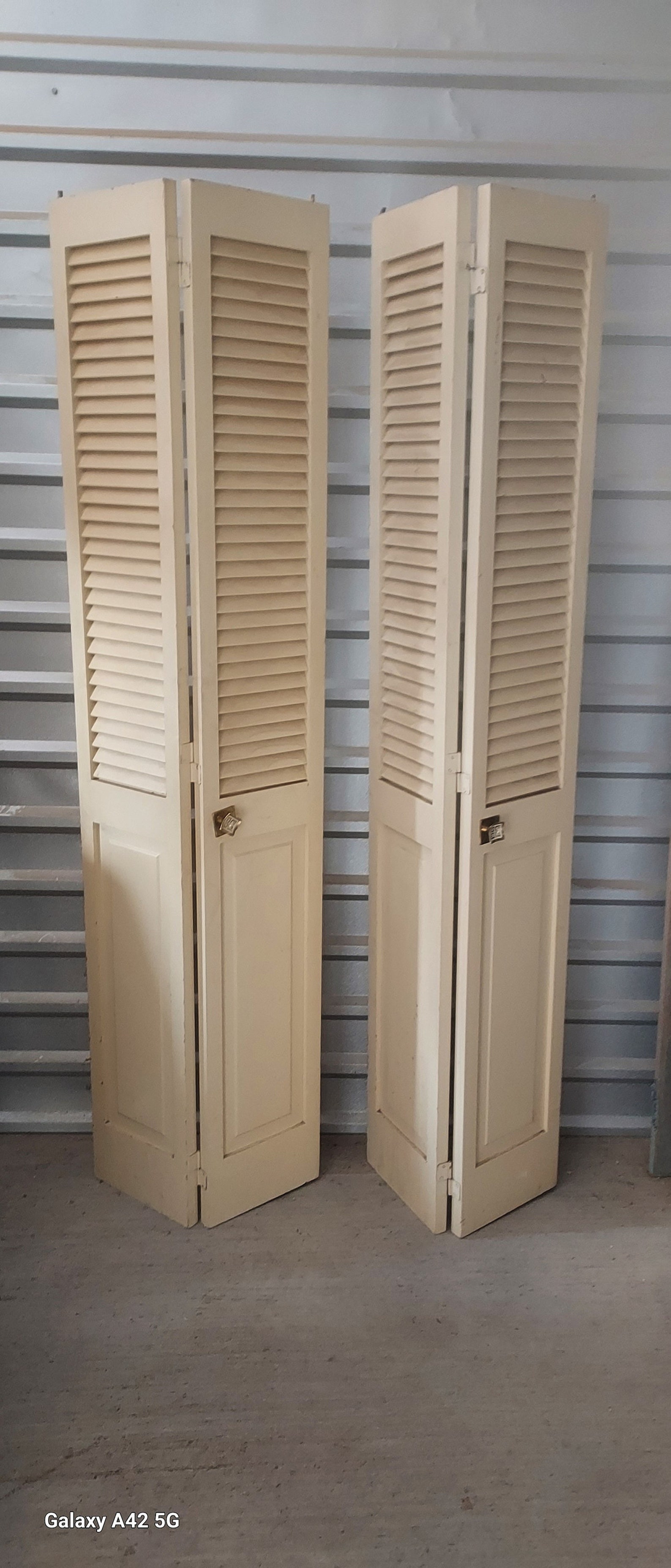 Vintage Louvered Bi-fold Doors (set of 2): Japanese Modern Mid Century - Etsy