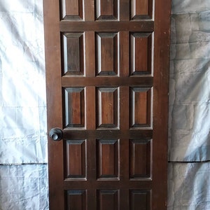 Old Reclaimed Vintage Mid Century 15 Panel Spanish Style Solid Wood ...