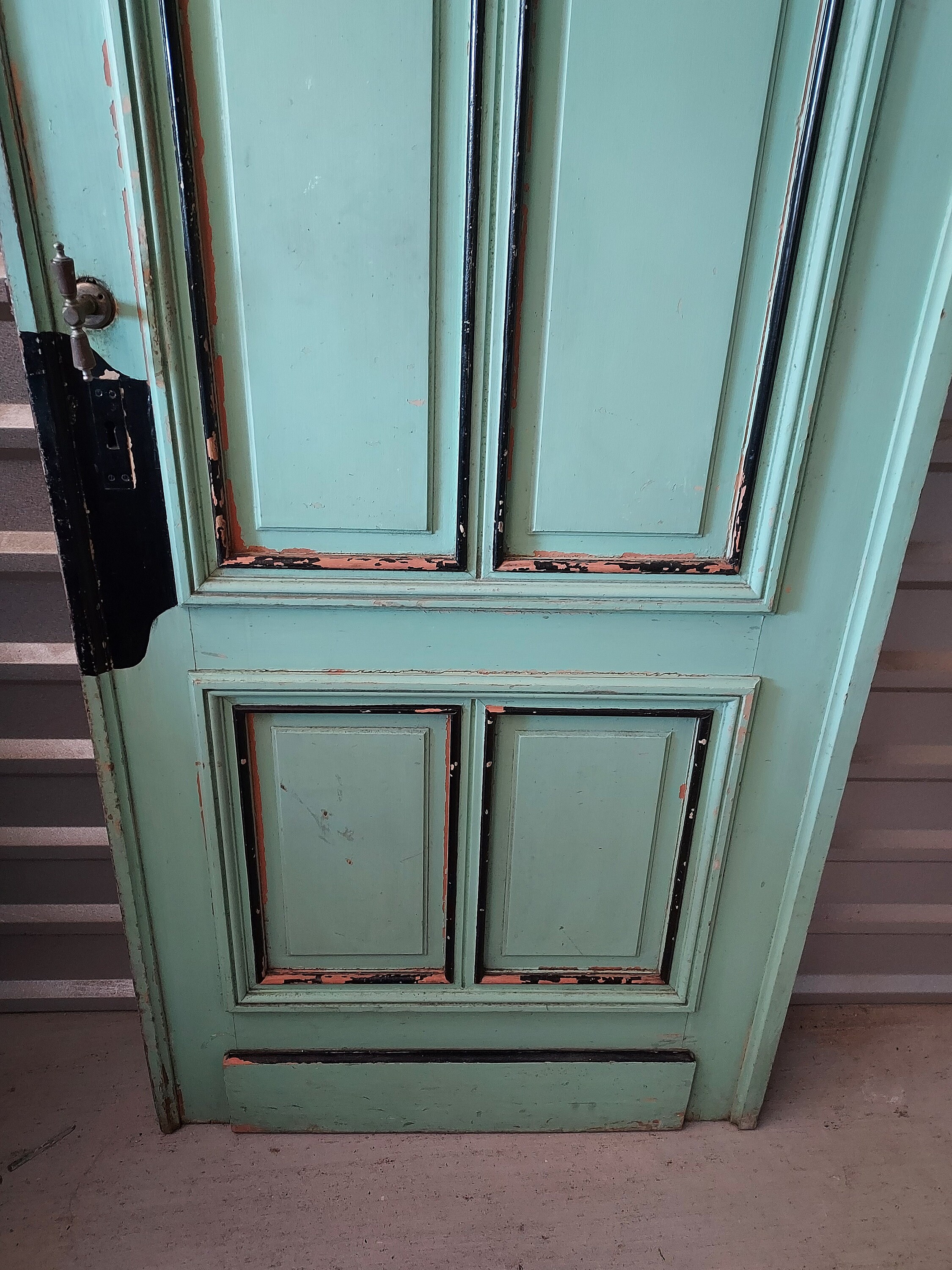 Antique 3 Lite Old Store Entry Door: Early 20th Century Architectural ...