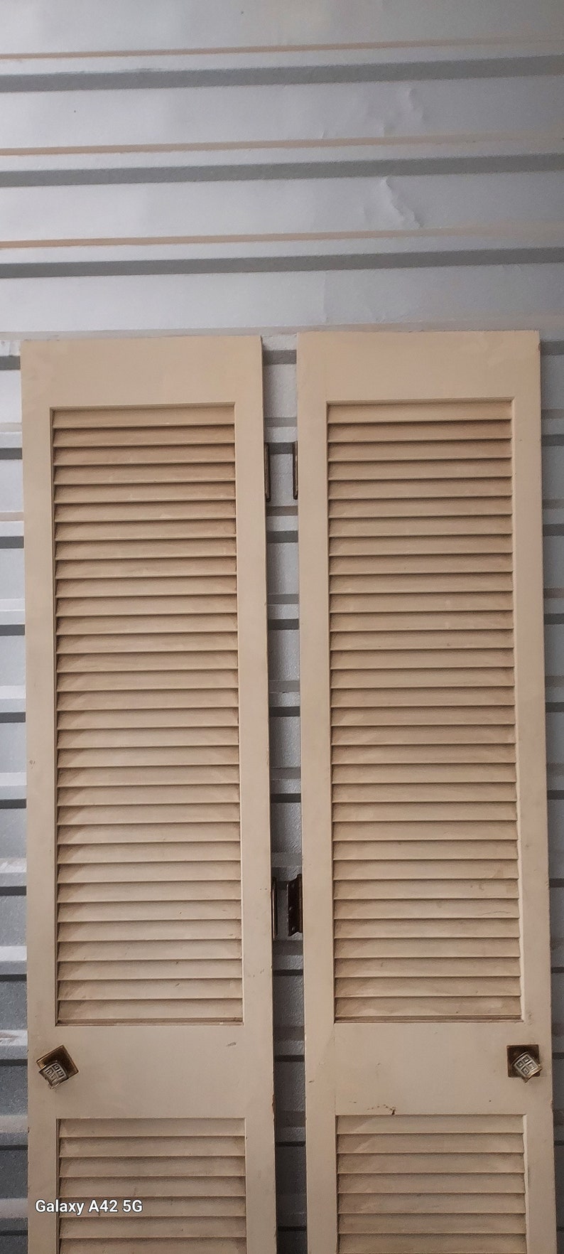 Vintage Louvered Shutter Doors: Japanese Modern MCM Architectural ...