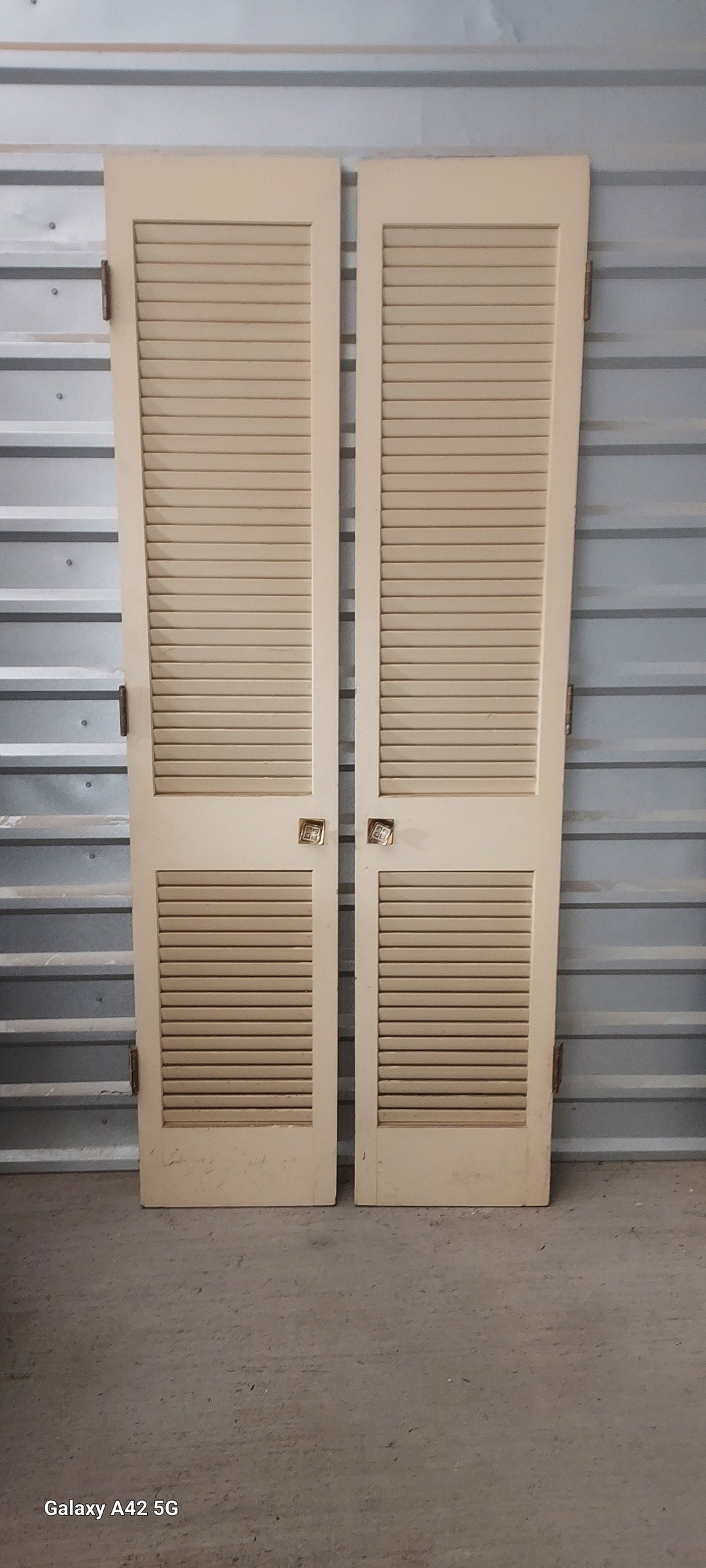 Vintage Japanese Modern Style 1964 Mid Century Modern MCM Louvered Shutter Double Doors ...