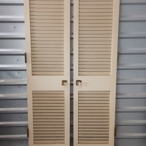 Vintage Louvered Shutter Doors: Japanese Modern MCM Architectural ...