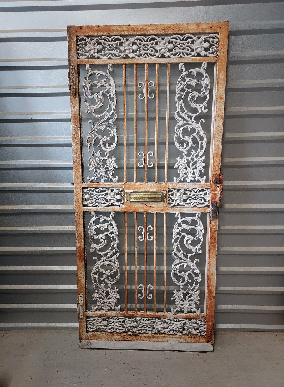 Vintage 1958 Wrought Iron Security Gate: Mid Century Architectural ...