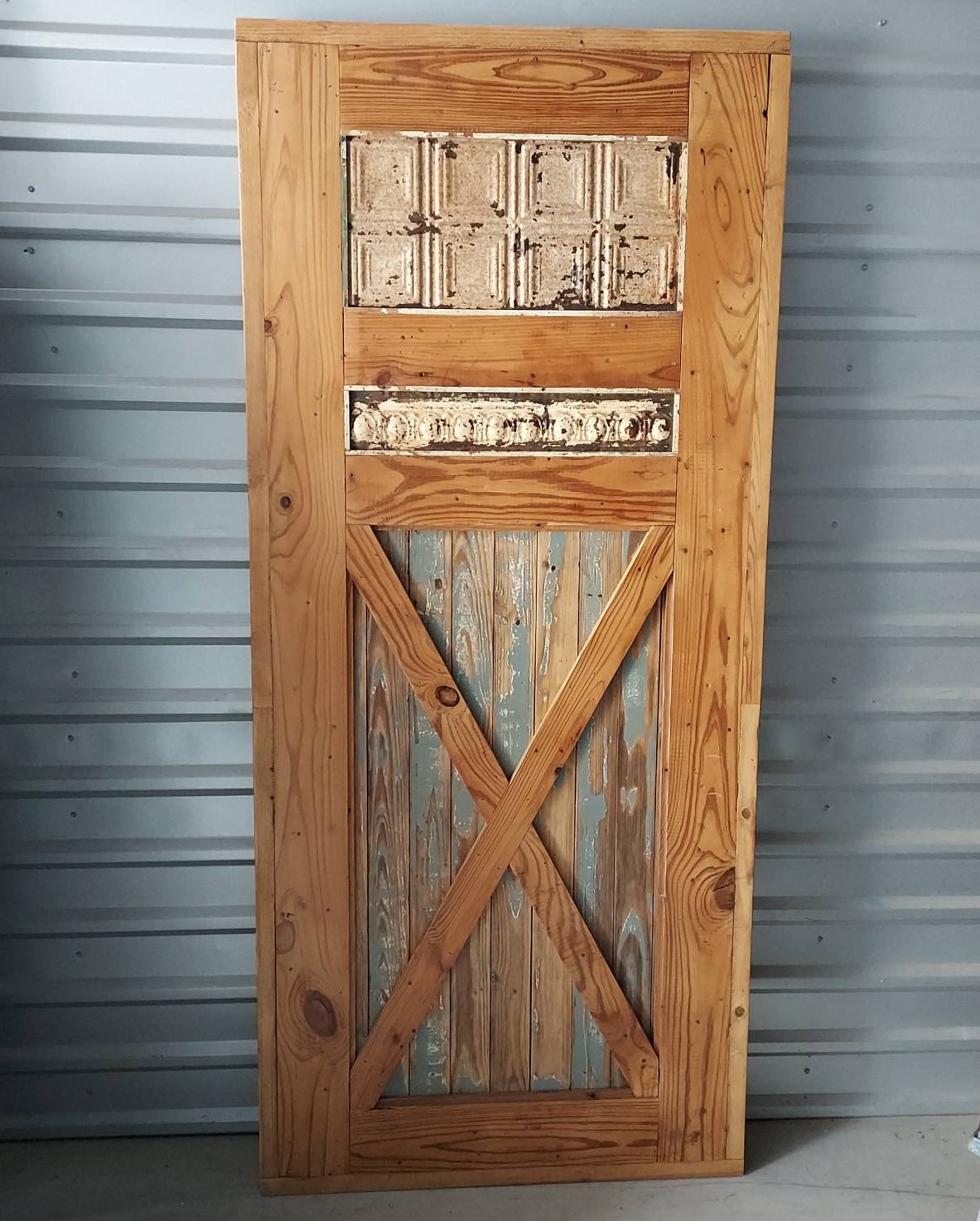 Custom Rustic Farmhouse Wood Crossbuck Door, Half X Barn Door, Old ...