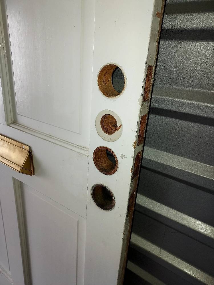 Vintage Front Entry Door, Recessed 6 Panel Solid Wood Hotel Door With ...