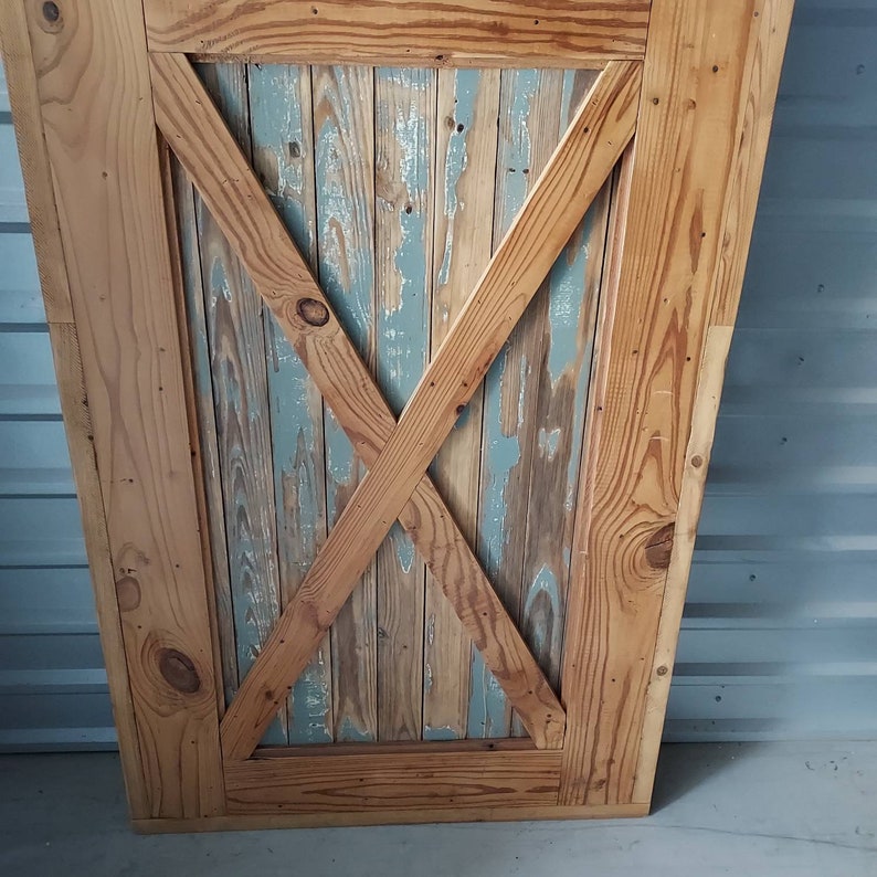 Custom Rustic Farmhouse Wood Crossbuck Door, Half X Barn Door, Old ...