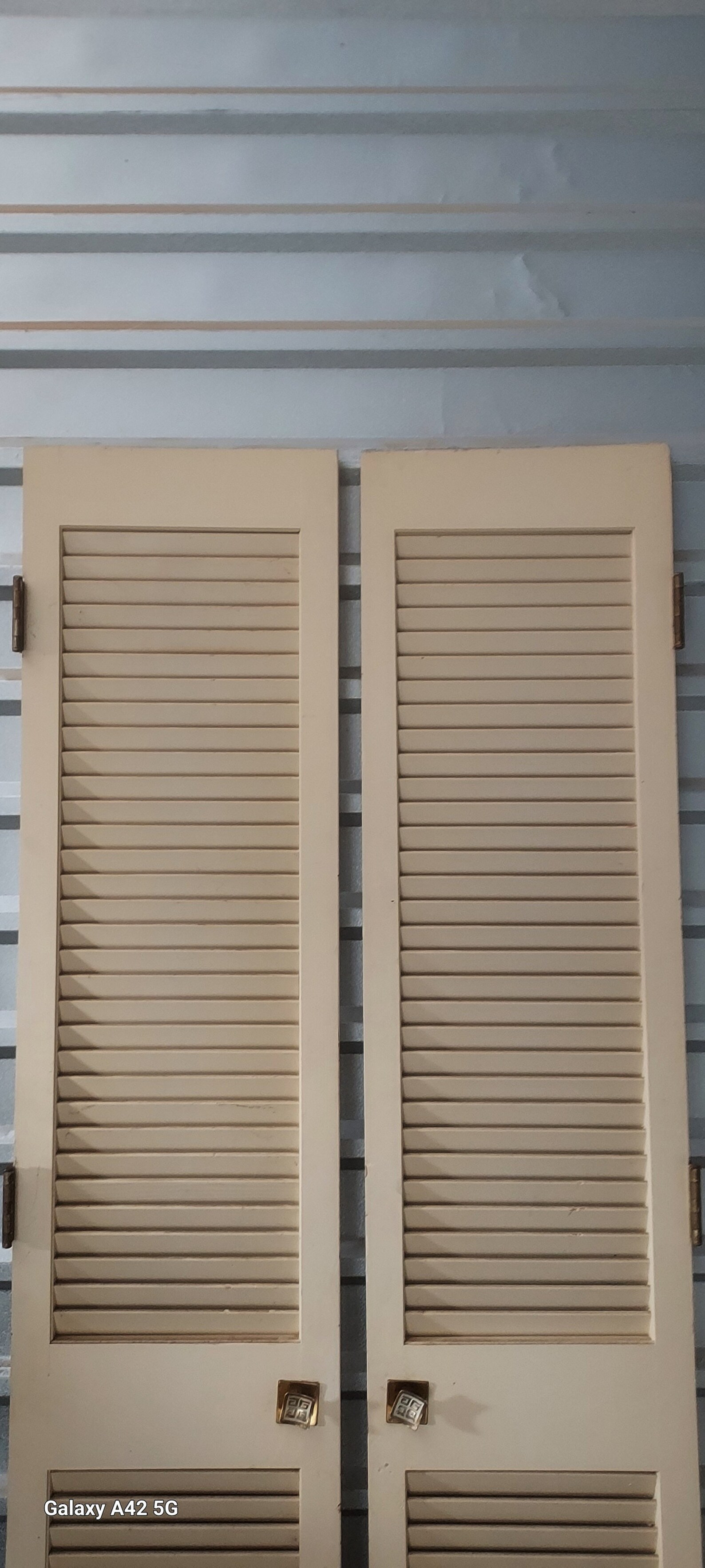 Vintage Louvered Shutter Doors: Japanese Modern MCM Architectural ...