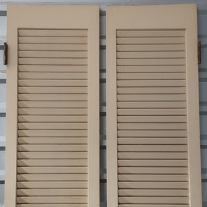 Vintage Louvered Shutter Doors: Japanese Modern MCM Architectural ...