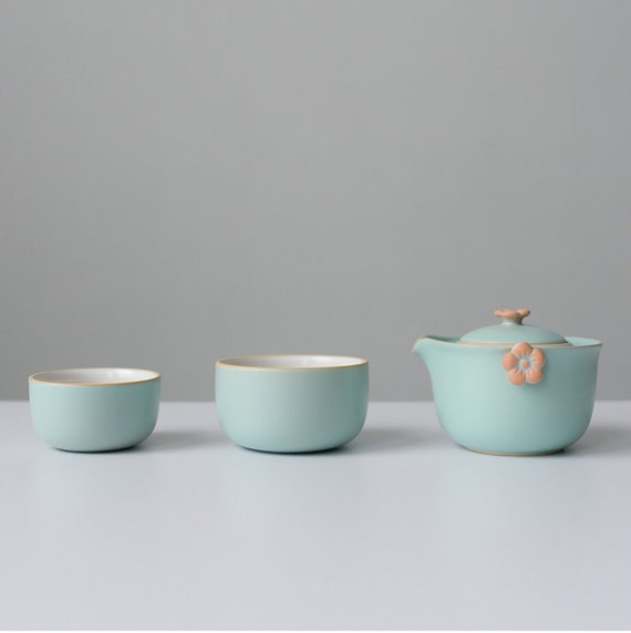 Ceramics Portable Stacked Tea Set With FREE Pocket Dad Mom | Etsy