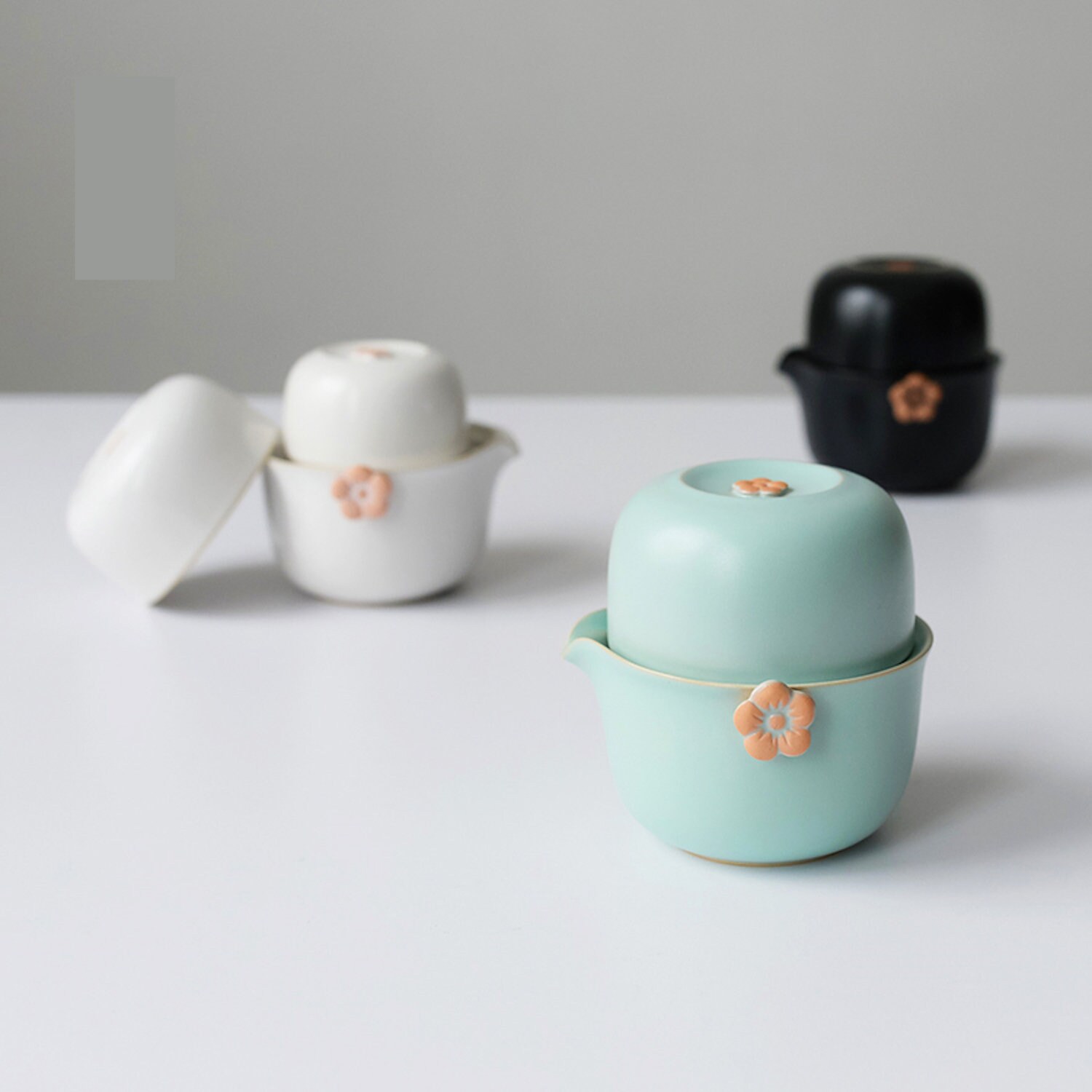 Ceramics Portable Stacked Tea Set With FREE Pocket Dad Mom - Etsy