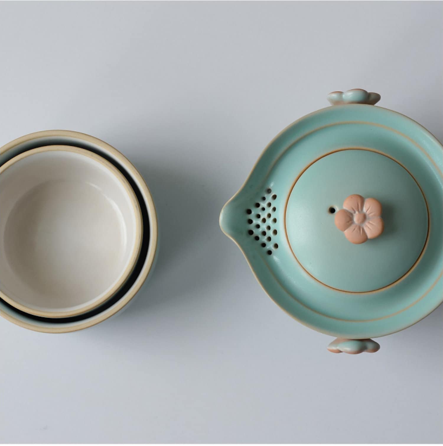 Ceramics Portable Stacked Tea Set With FREE Pocket, Dad Mom Gift ...