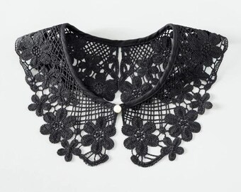 Elegant Lace Collar Necklace, Peter Pan Collar - Detachable Cotton Lace ...