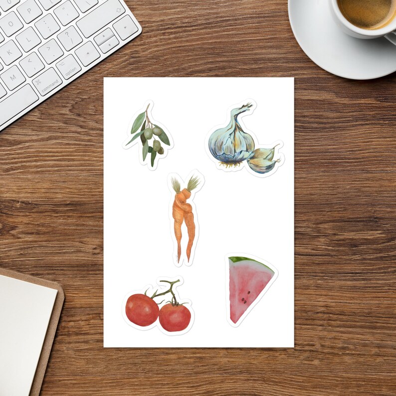 Fruit and Vegetable Watercolor Food Art Stickers for Planners, Journals ...