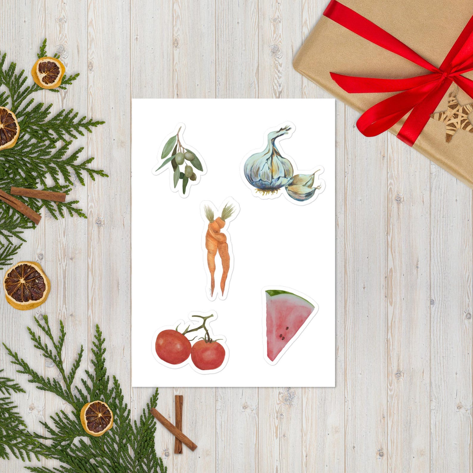 Fruit and Vegetable Watercolor Food Art Stickers for Planners, Journals ...