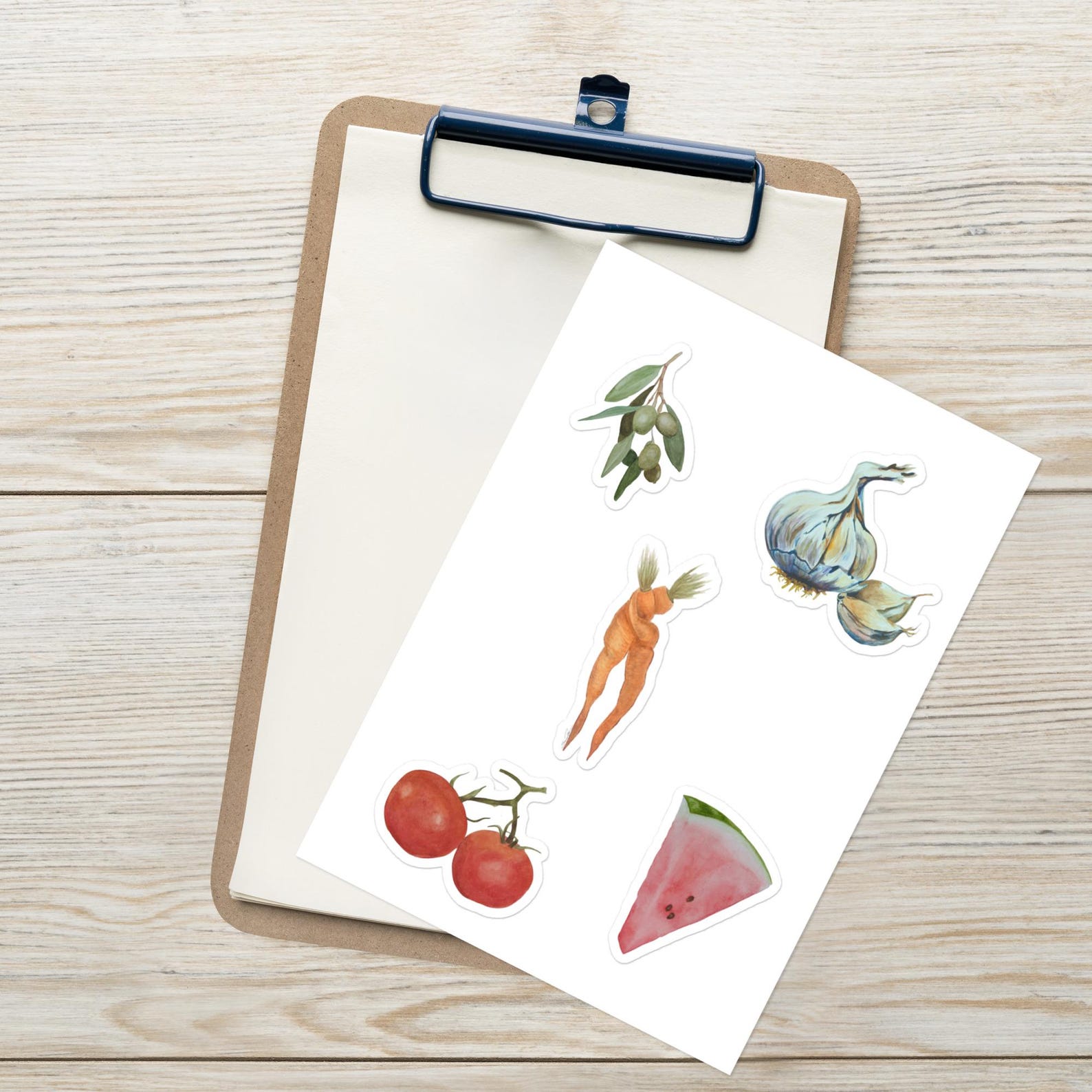 Fruit and Vegetable Watercolor Food Art Stickers for Planners, Journals ...