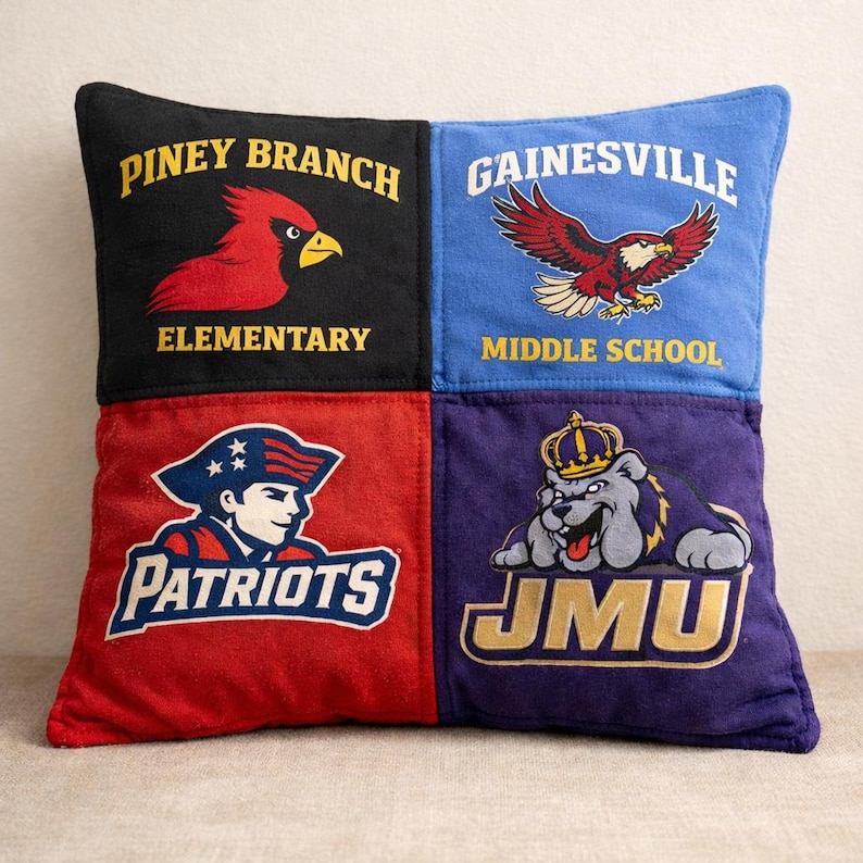 Handmade Patchwork & Memory T-shirt Pillows – 16x16 Inches - Etsy