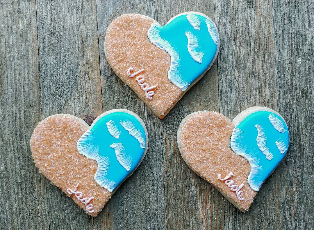 Beach Wedding Beach Cookies Ocean Cookies Beach Sand Decorated Handmade ...