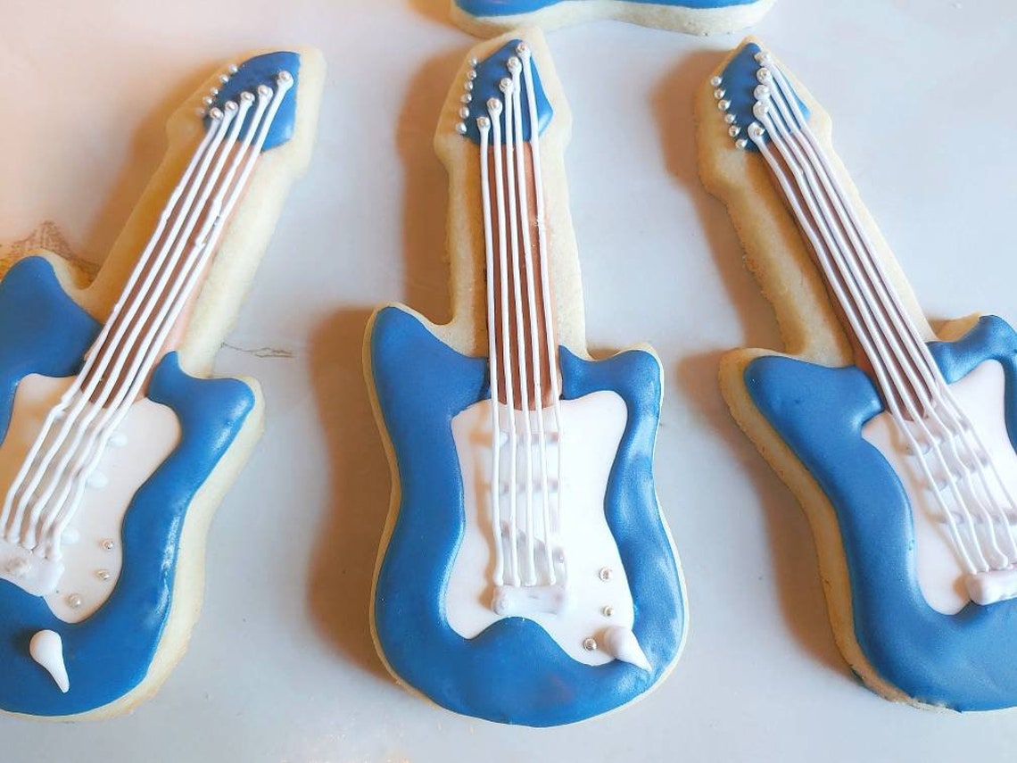 Electric Guitar Musician Instrument Music Cookies for Concert Birthday ...