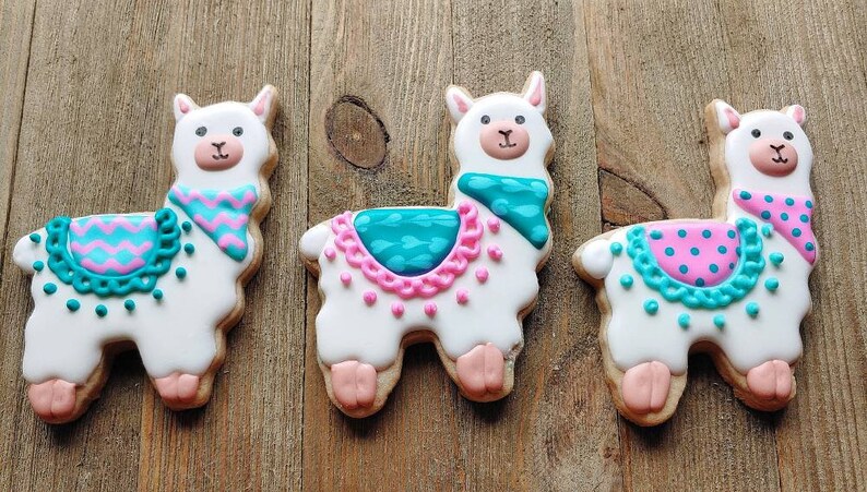 Llama Cookies Alpaca Gift Animal Cookies Handmade Fresh Royal Icing ...