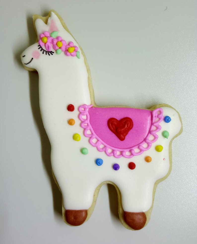 Handmade fresh decorated llama cookies llama birthday custom | Etsy