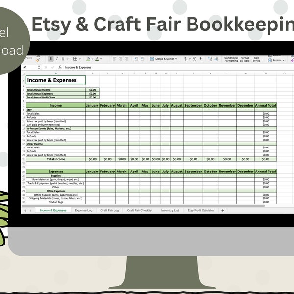 Small Craft Business Excel Templates - Etsy